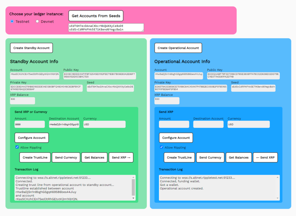 Create trustline and send currency | XRP Learning Portal